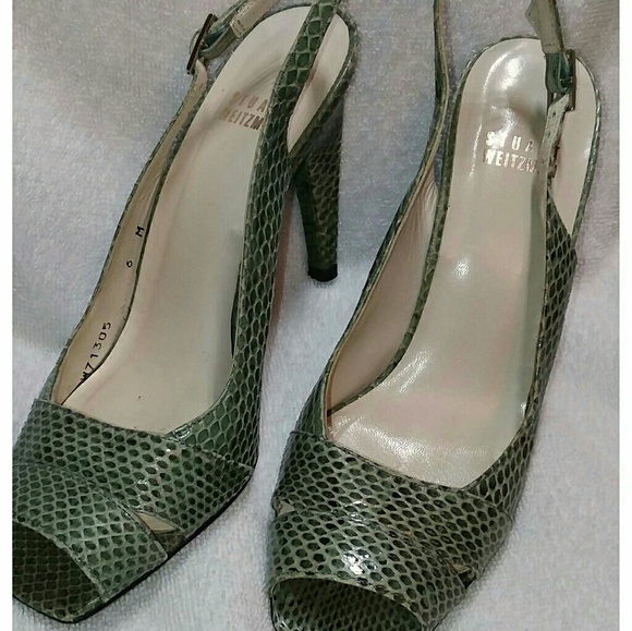 Stuart Weitzman | Shoes | Stuart Weitzman Olive Green Snakeskin High ...